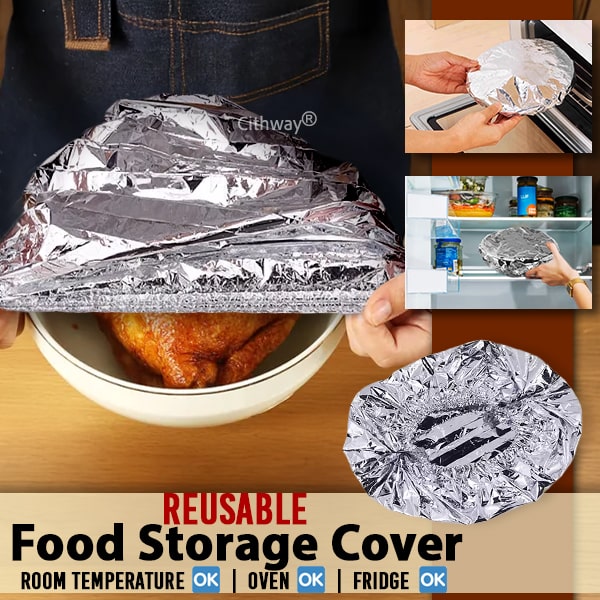 Cithway® Reusable Heat-Locking Aluminum Foil Food Cover (Set of 5 ...